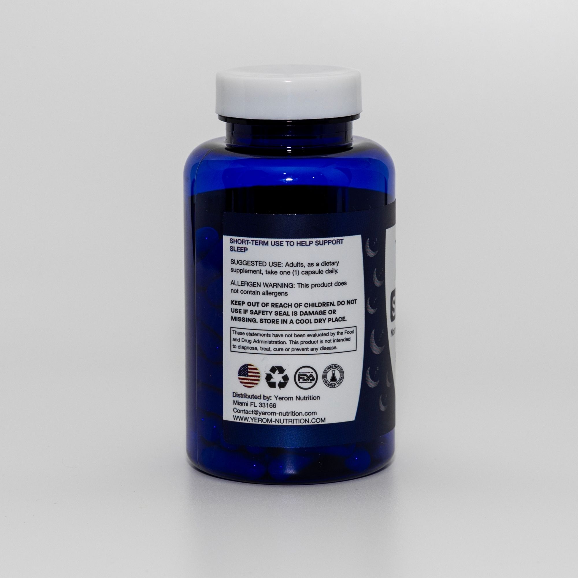 Sleep Aid - All Natural Relaxation Support -90 capsules - Yerom Nutrition